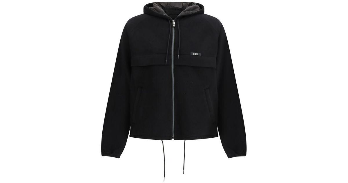 Prada Black Polyester Shell Jacket for Men | Lyst UK