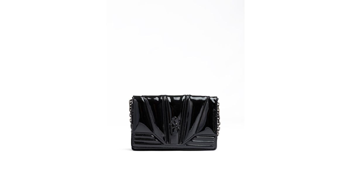 Ferrari Black Gt Patent Leather Bag With Chain | Lyst