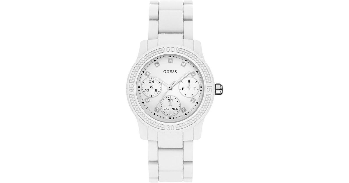 Guess White Rubber Watch | Lyst