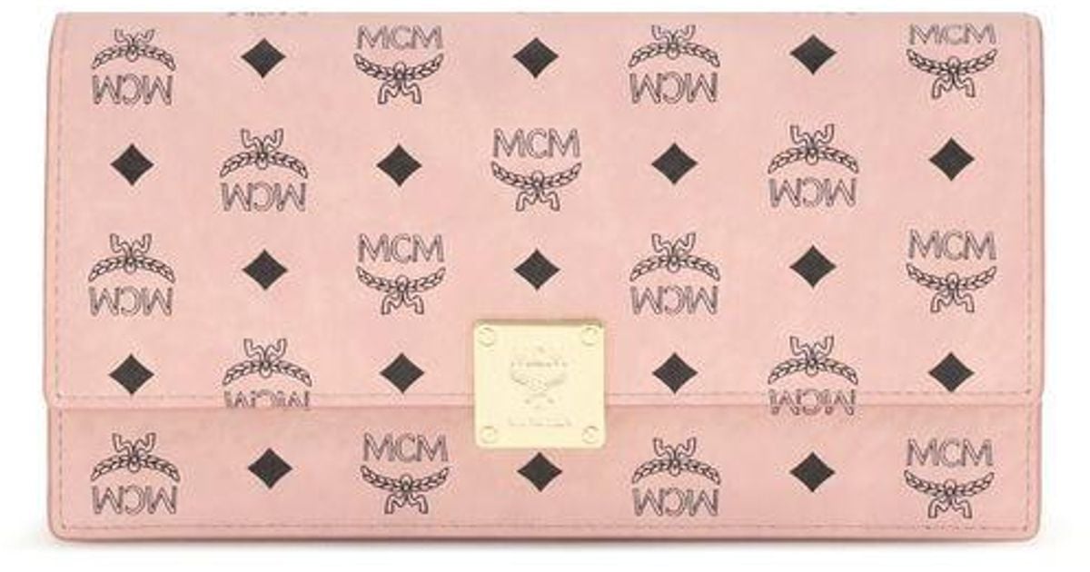 MCM Fabric Wallet in Pink | Lyst UK