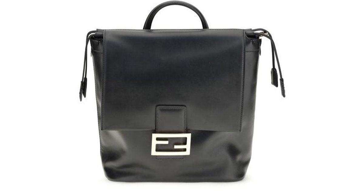 Fendi Black Calf Leather Bos Taurus Backpack | Lyst UK