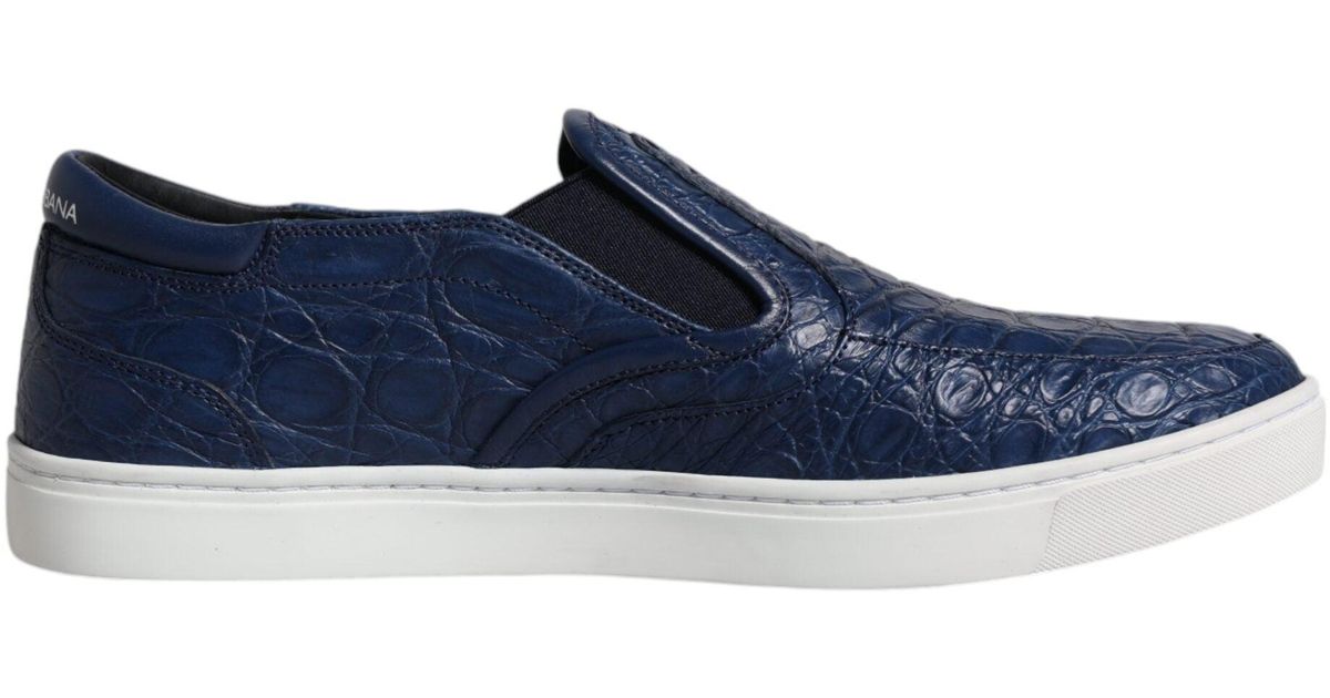 Dolce & Gabbana Blue Croc Exotic Leather Men Sneakers Shoes for Men | Lyst