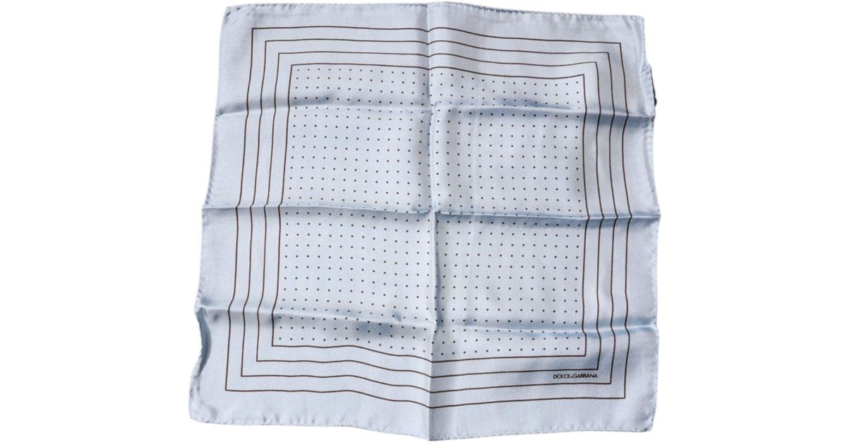 Dolce & Gabbana Sky Polka Dots Square Handkerchief Scarf in Blue for ...