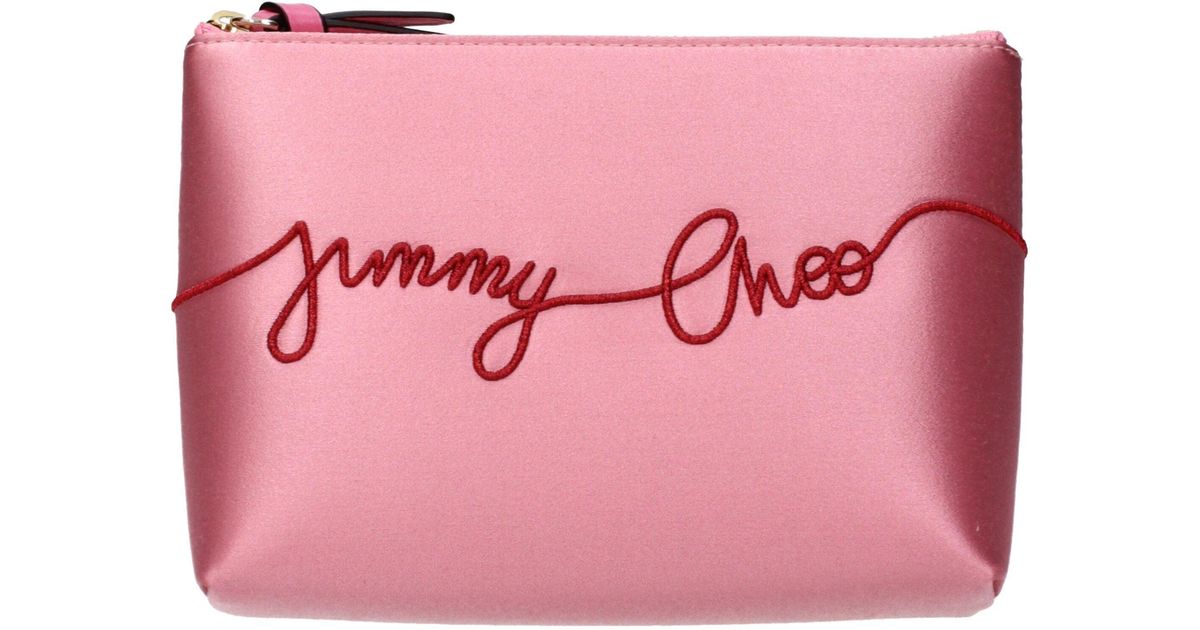 Jimmy Choo Raina Pochette Satin/Candy Rose in Pink | Lyst UK