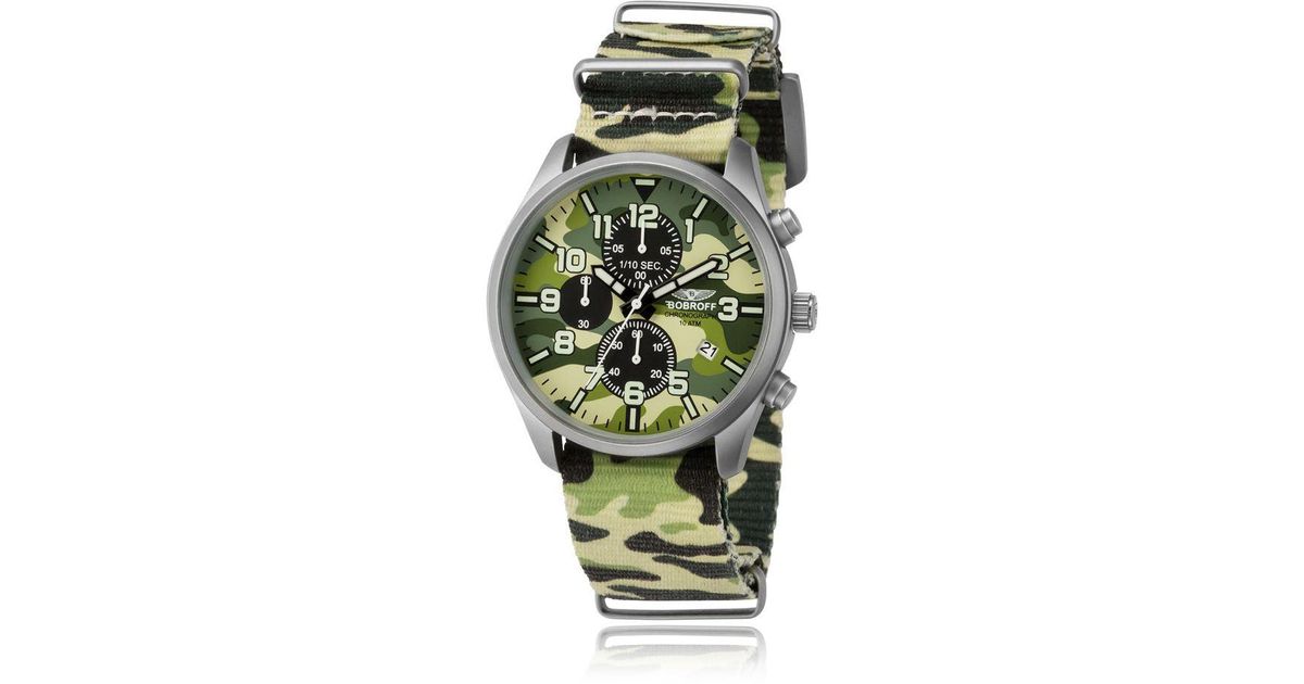 Bobroff Army Nylon Watch in Green for Men | Lyst UK