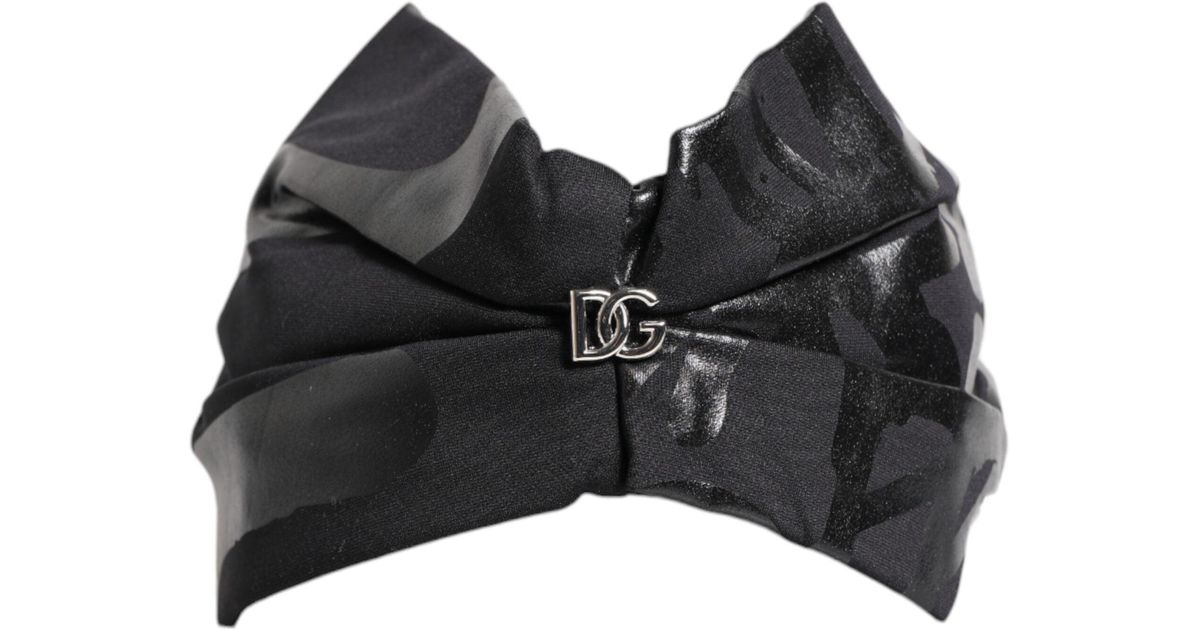 Dolce & Gabbana Black Nylon Stretch Dg Logo Head Band Hat for Men | Lyst UK