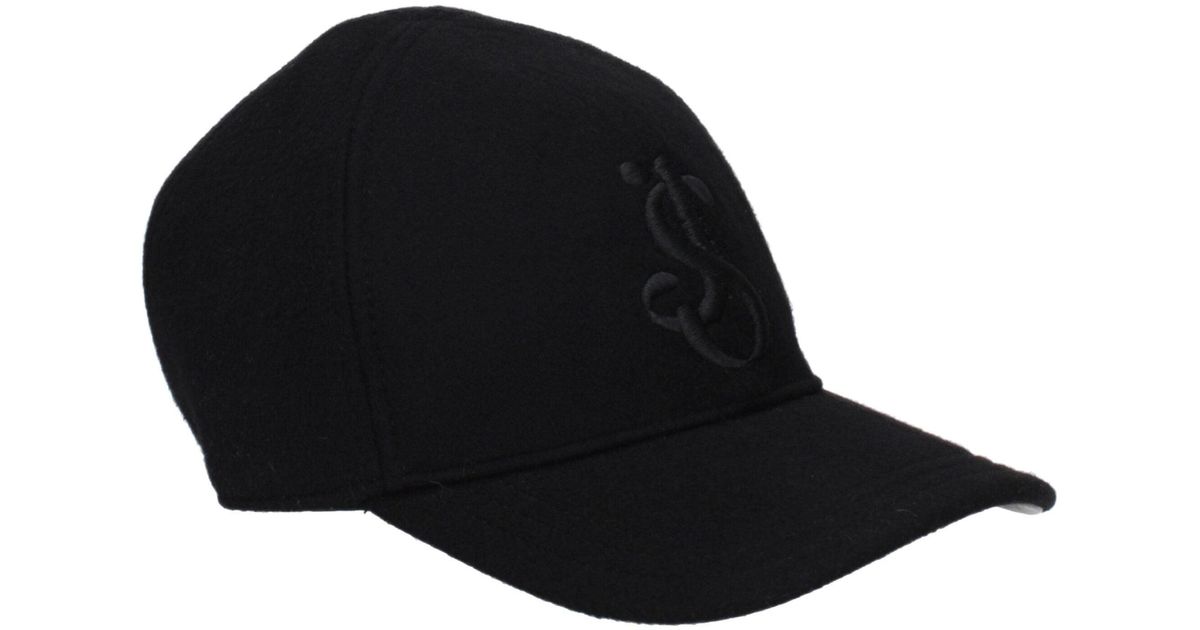 Jil Sander Logo Embroidered Baseball Cap in Black for Men | Lyst UK