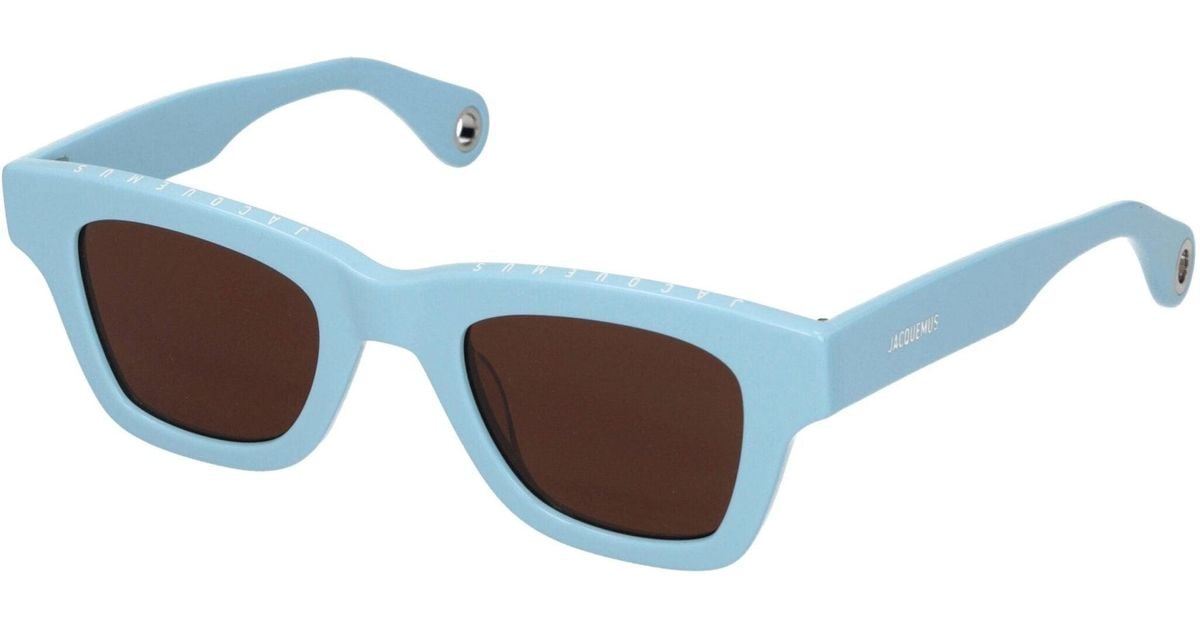 Jacquemus Light Blue Haircalf Sunglass | Lyst