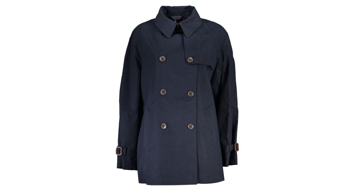 Tommy Hilfiger Cotton Trench Coat in Blue | Lyst UK