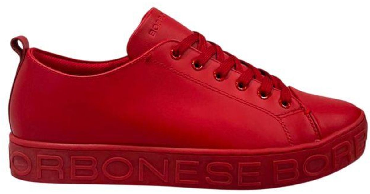 Borbonese Red Leather Men Sneaker for Men | Lyst UK