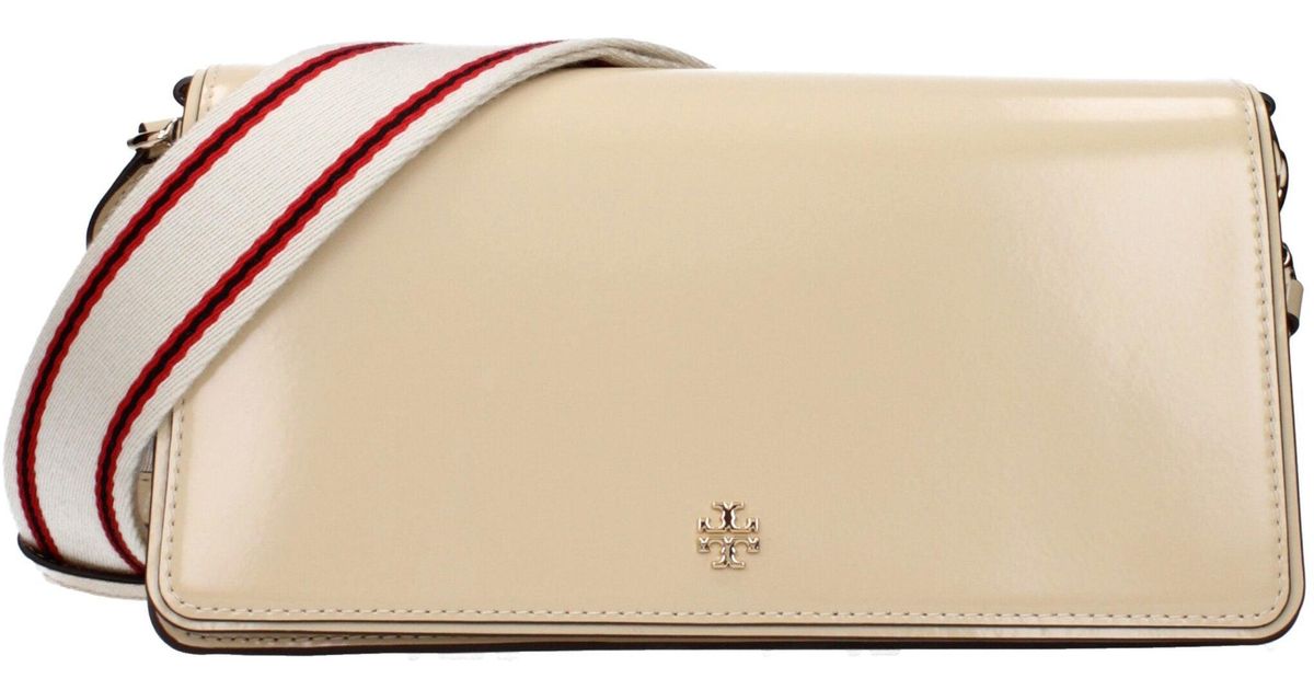 Tory Burch Beige Leather Crossbody Bag in Natural for Men | Lyst