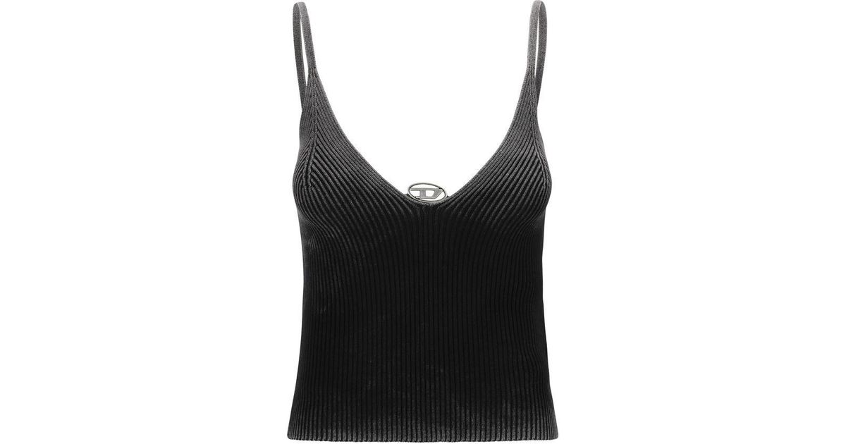 DIESEL Sleeveless Tops in Black | Lyst UK