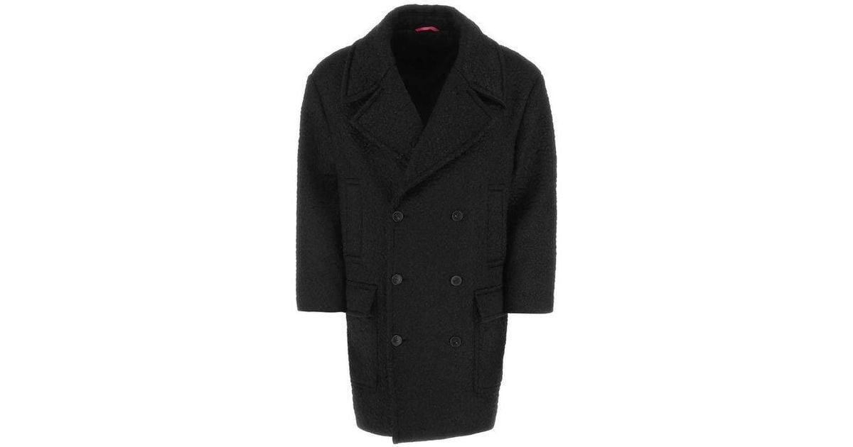 Valentino Black Mohair Coat for Men | Lyst UK