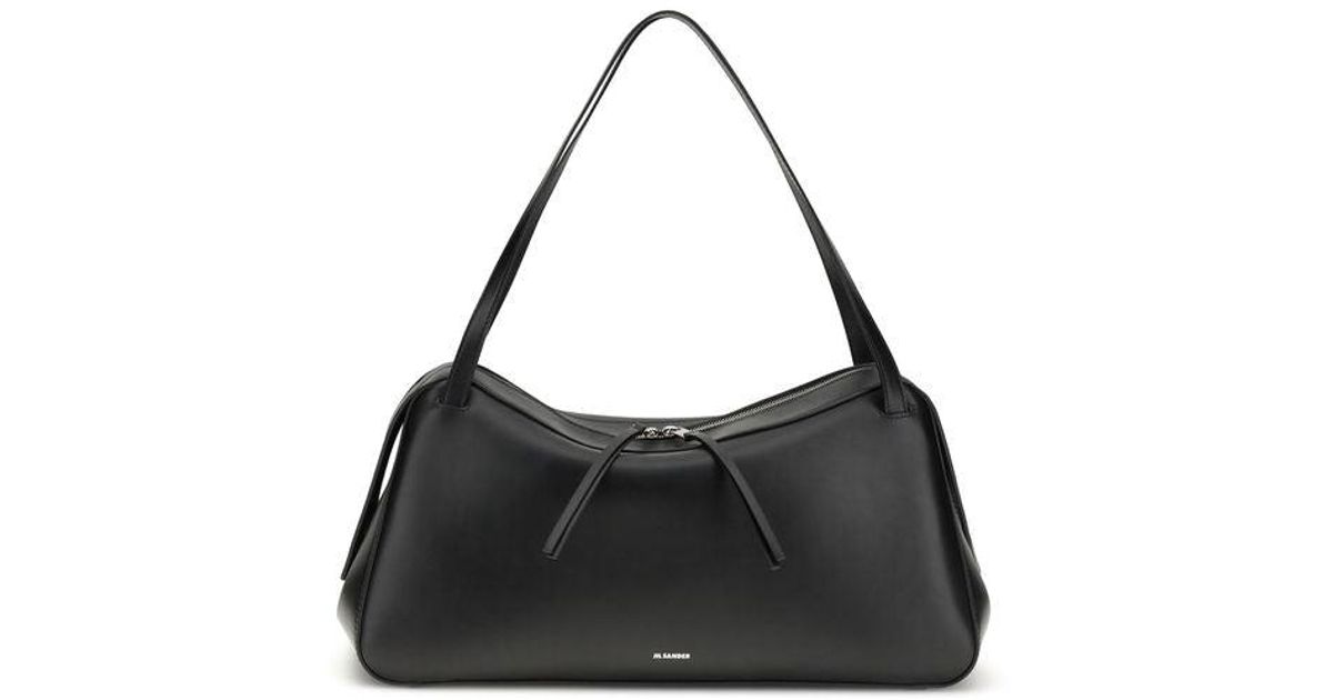 Jil Sander Black Calf Leather Bos Taurus Shoulder Bag | Lyst UK