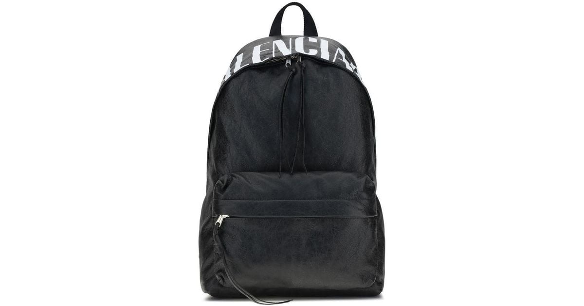 Balenciaga Crinkle Effect Backpack in Black for Men | Lyst