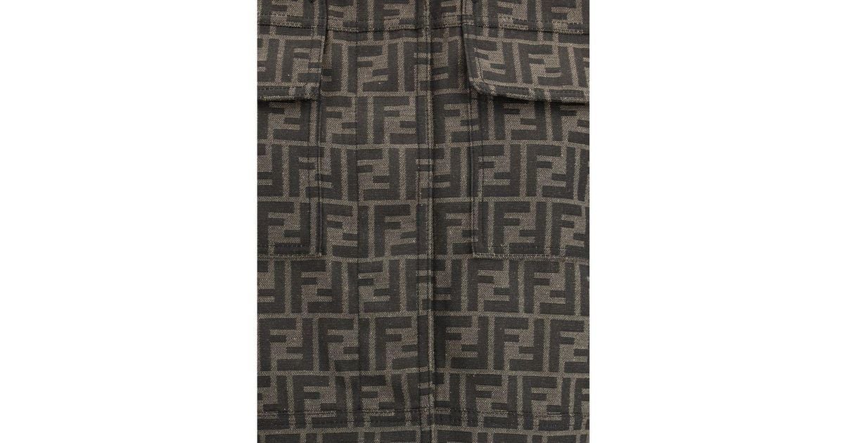 Fendi Ff Logo Cropped Jacket in Gray | Lyst