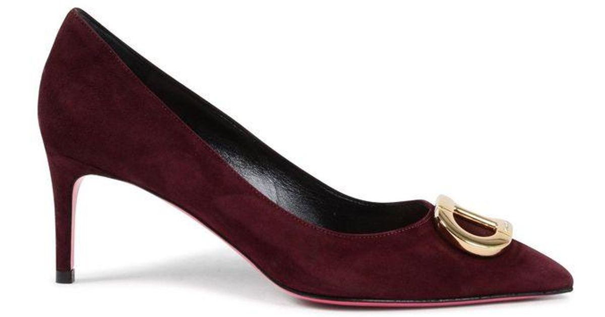 Dee Ocleppo Bordeaux Scamosciato Pump in Red | Lyst