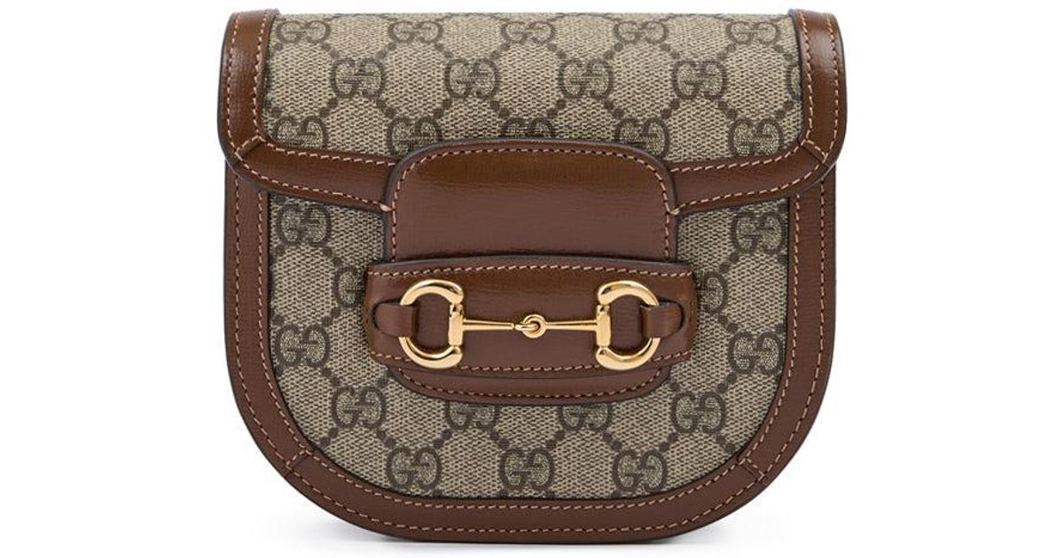 Gucci GG Beige Monogram Horsebit 1955 Belt Bag in White | Lyst