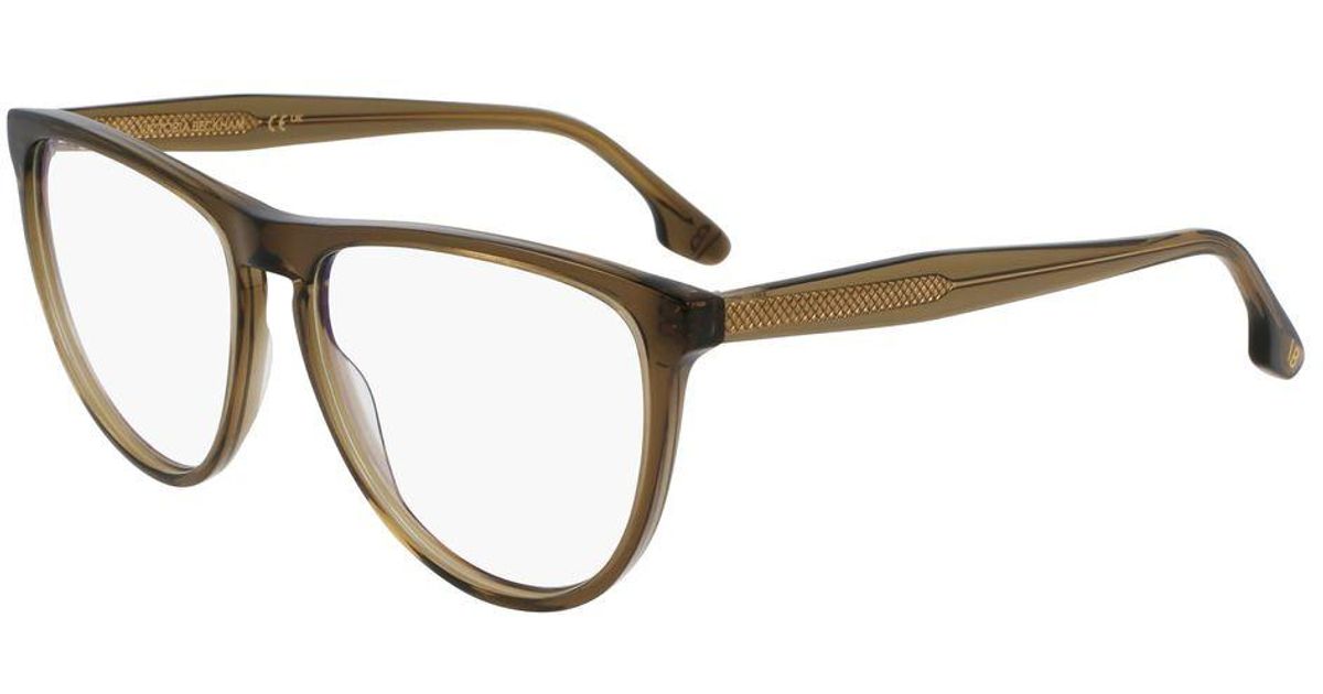 Victoria Beckham Brown Acetate Glasses (frames) in Metallic | Lyst UK