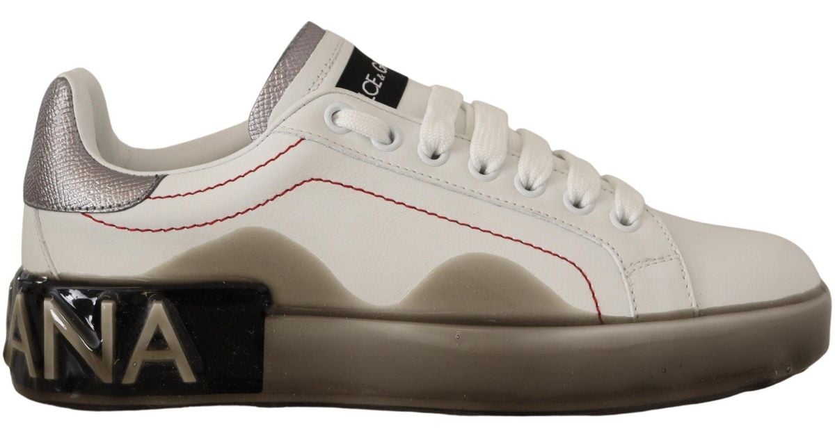 Dolce & Gabbana Elegant Leather Sneakers in Black | Lyst UK