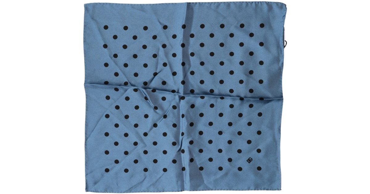 Dolce & Gabbana Polka Dot Square Handkerchief Scarf in Blue for Men ...