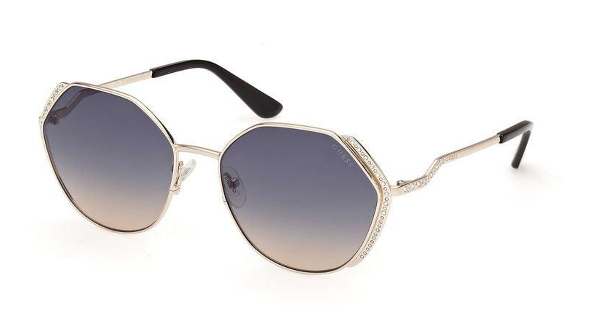 Guess Gold Metal Sunglasses in Blue | Lyst UK