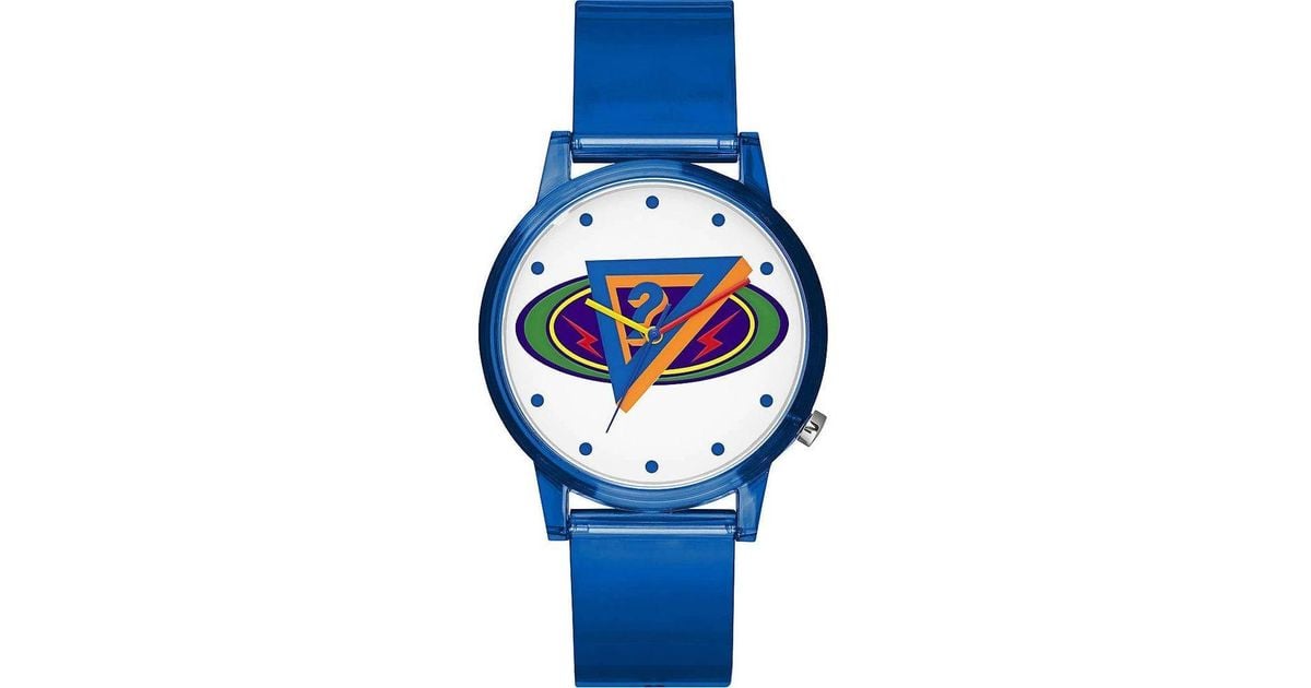 Guess Blue Resin Watch | Lyst UK