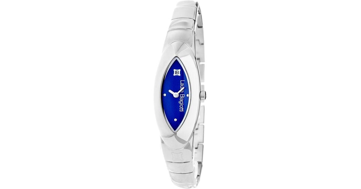 Laura Biagiotti Gray Stainless Steel Bracelet Watch in Blue | Lyst UK