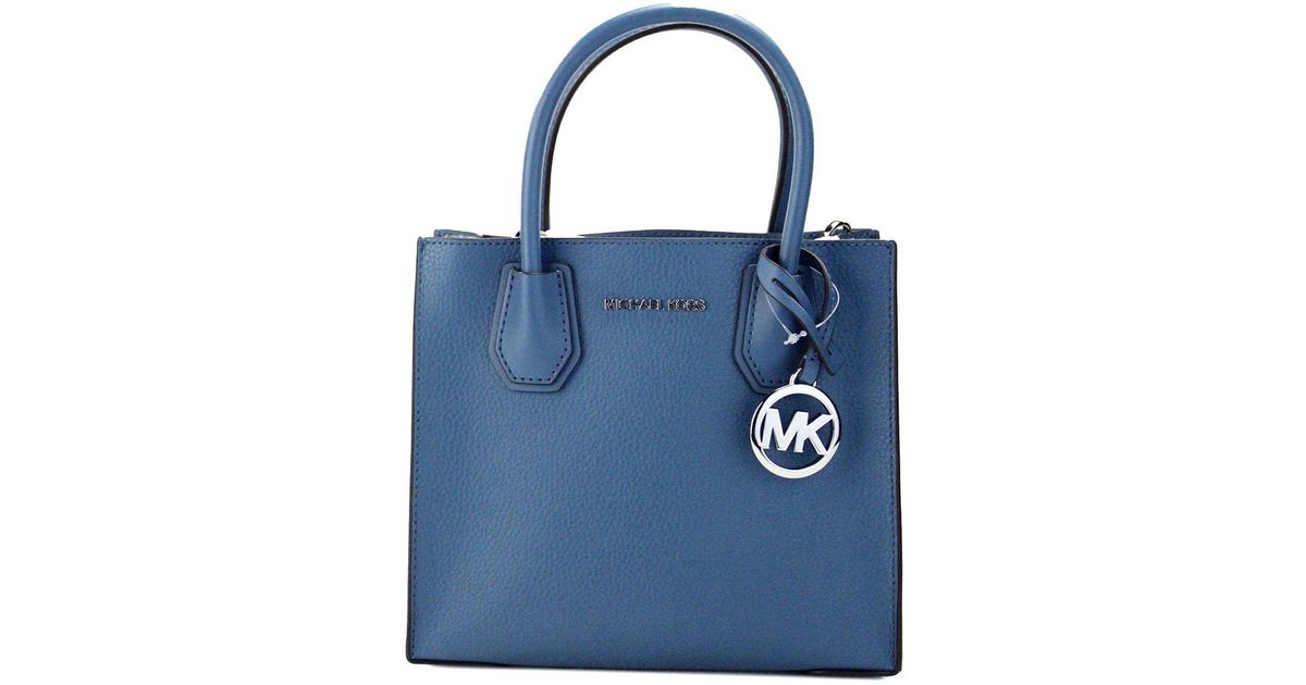 Michael Kors Mercer Medium Pebble Leather Messenger Crossbody Bag in ...