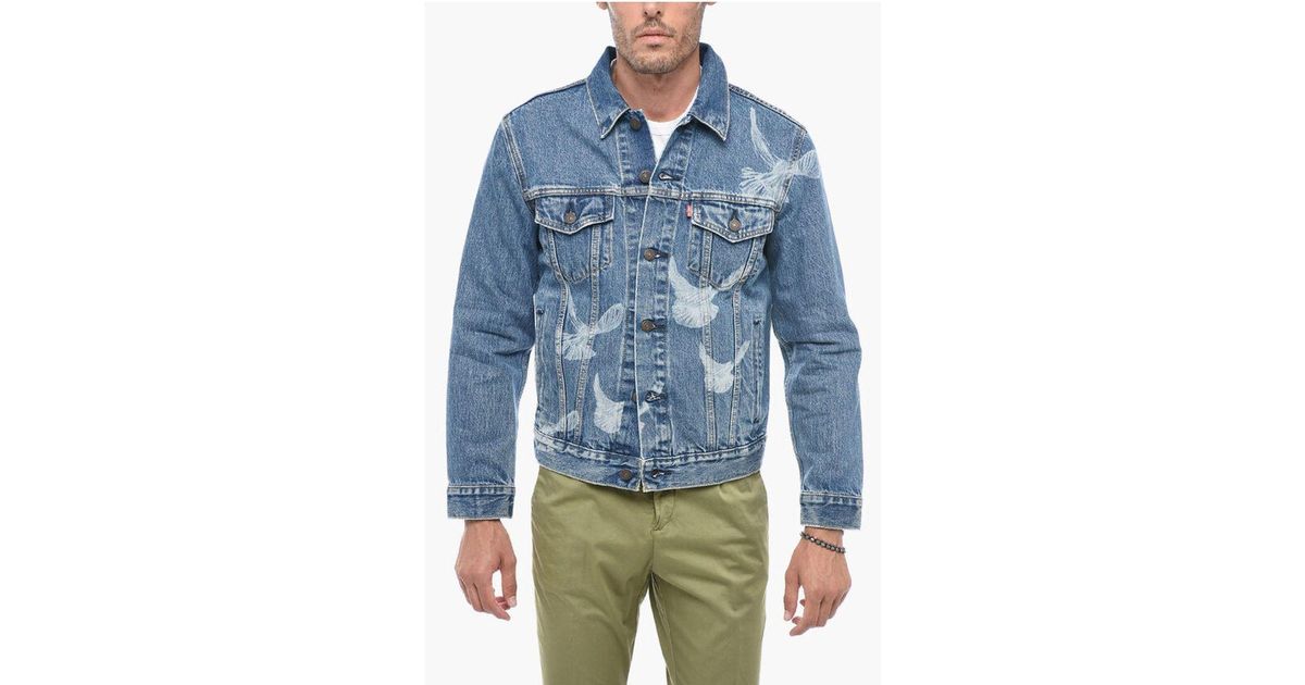 Levi's 3.Paradise Trucker Jacket With Dove Pattern in Blue for Men ...