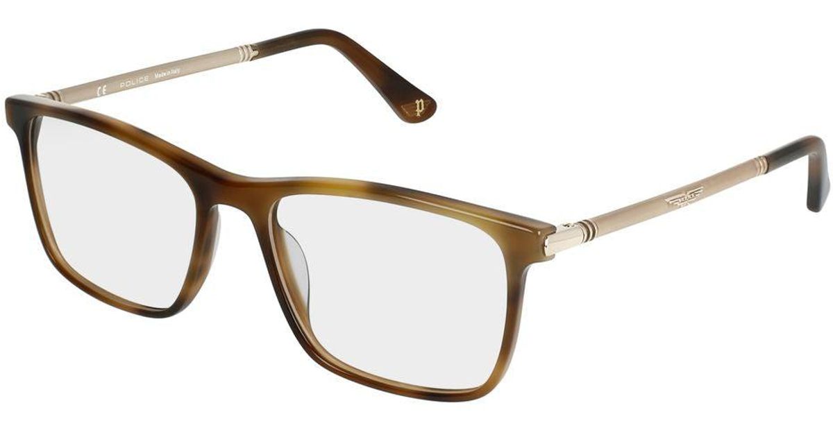 Police Brown Plastic Frames in Metallic for Men | Lyst