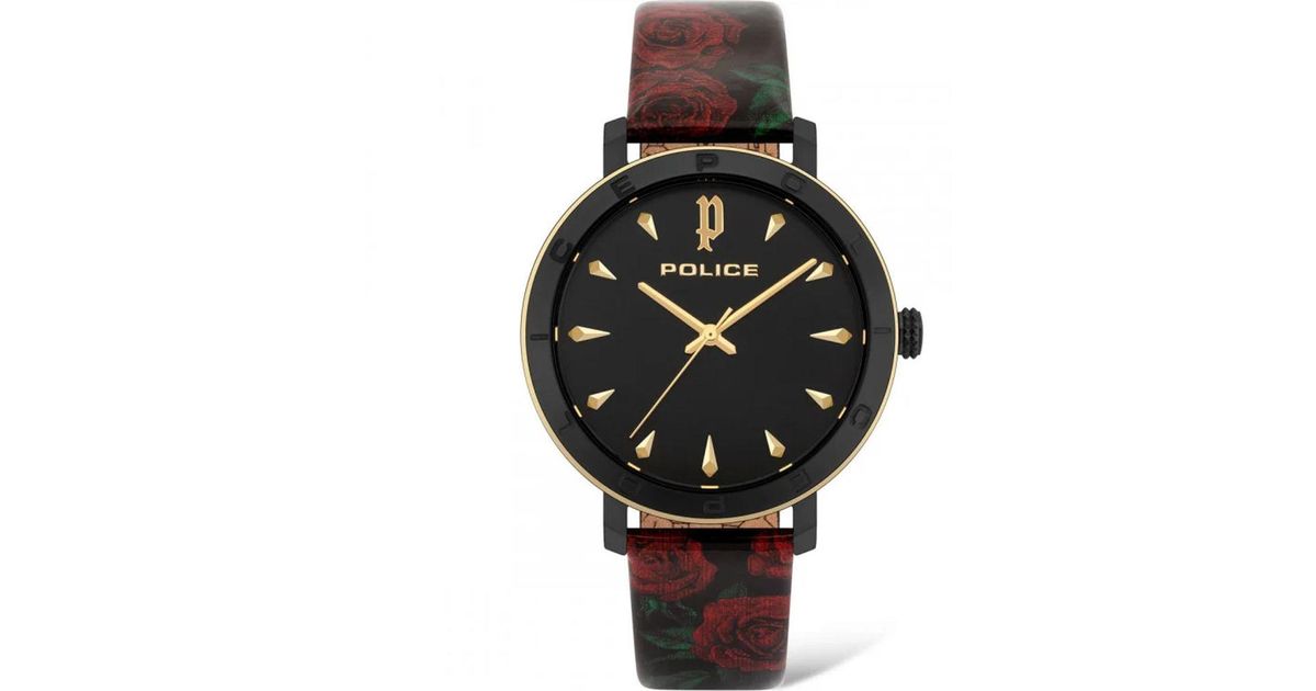 Police Red Stainless Steel Watch in Black | Lyst