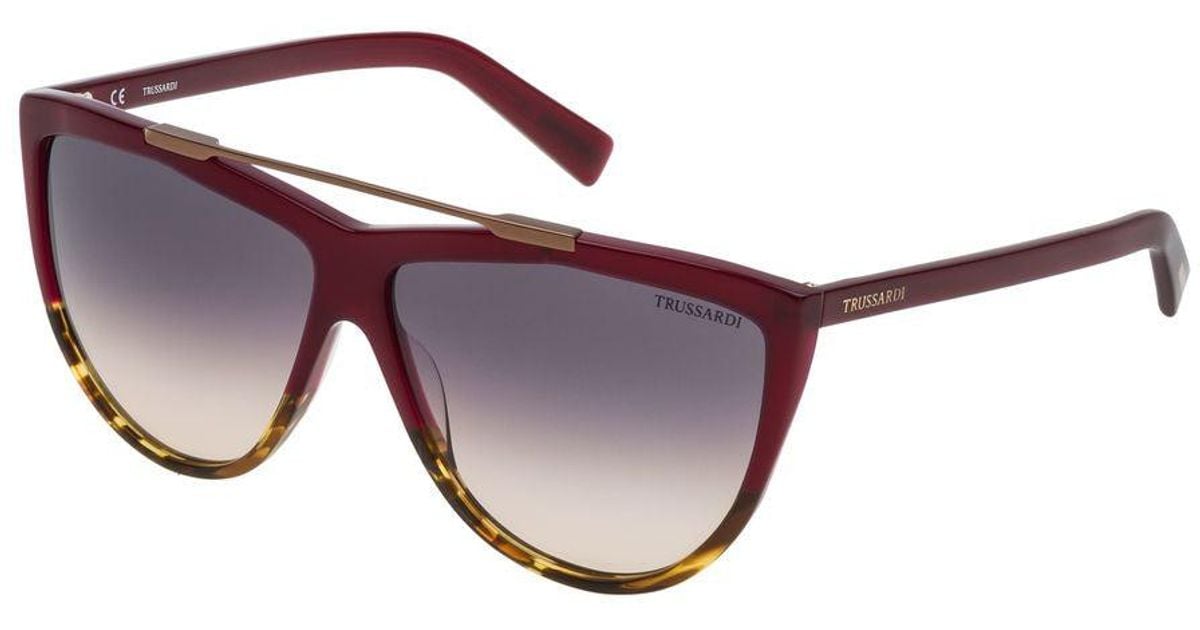 Trussardi Red Acetate Sunglasses in Brown | Lyst UK