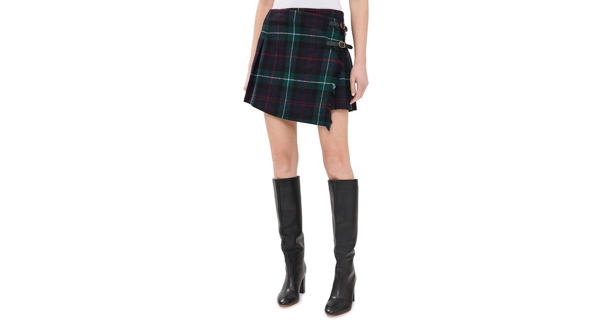 Polo Ralph Lauren Tartan Mini Skirt in Black | Lyst