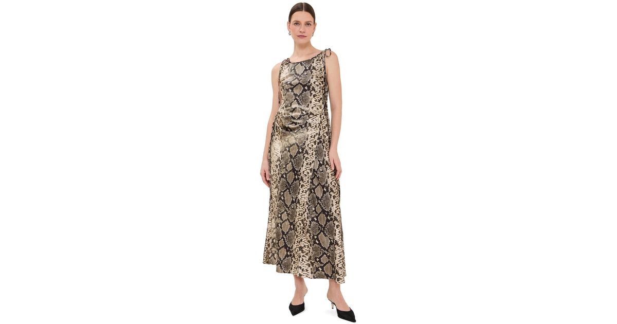 Acne Studios Python Fluid Seersucker Dress in Natural | Lyst