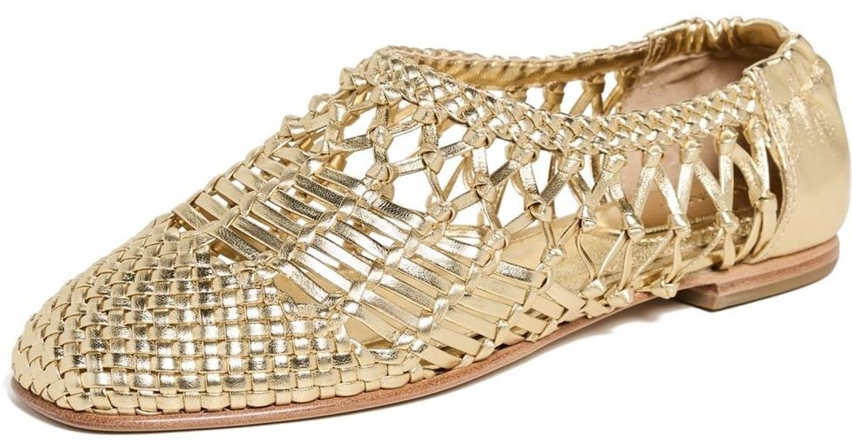 Jonathan Simkhai Eden Metallic Open Weave Ballet Flats in White | Lyst