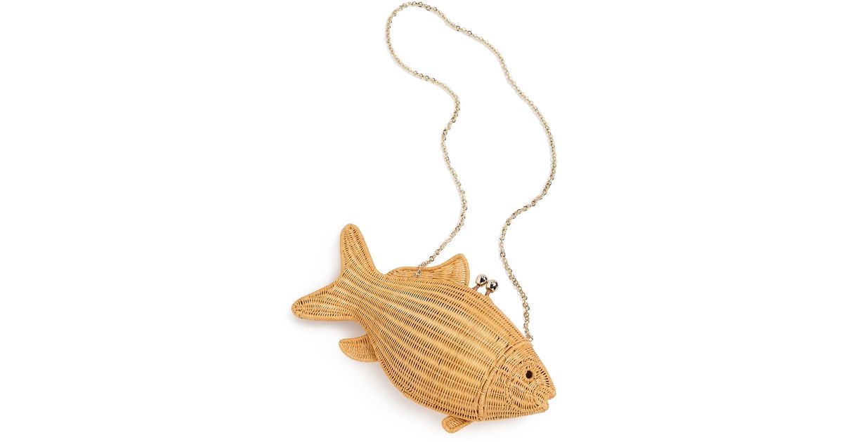 Serpui Theo Fish Clutch in White | Lyst