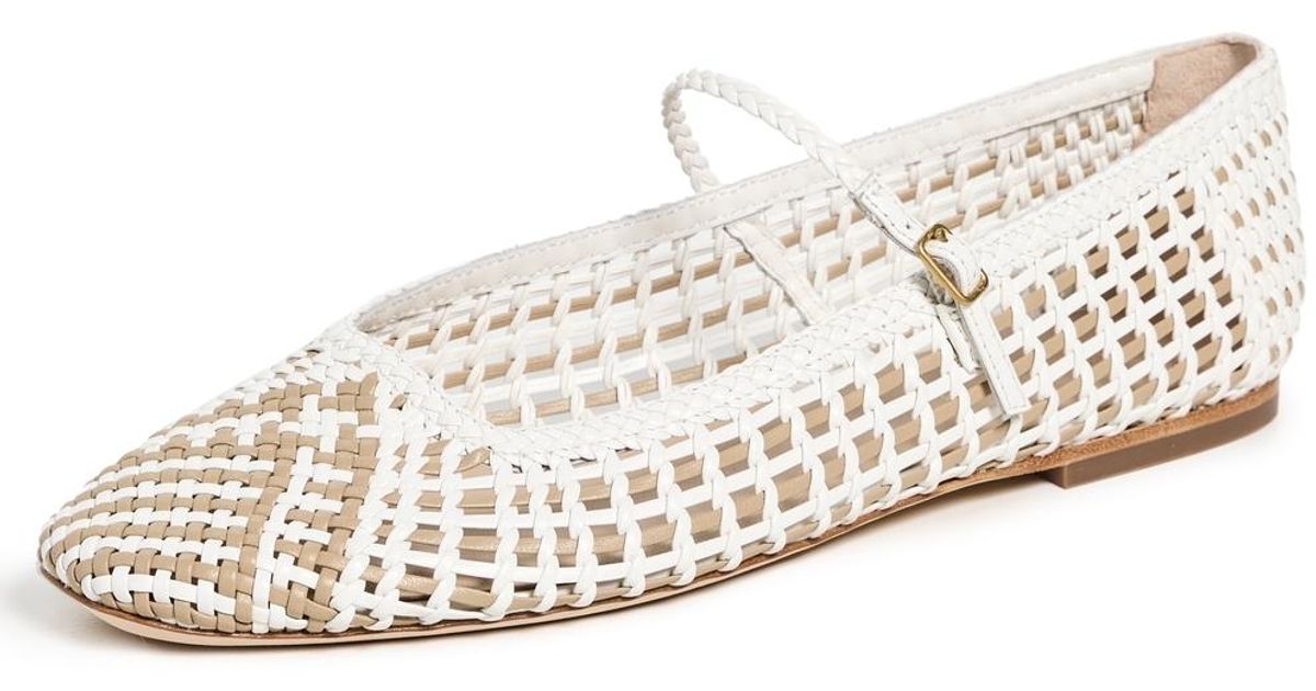 Veronica Beard Ellie Woven Flats in White | Lyst