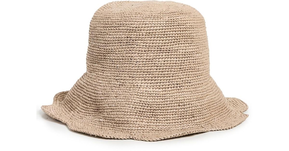 Freya Packable Scallop Crochet Bucket Hat in White | Lyst