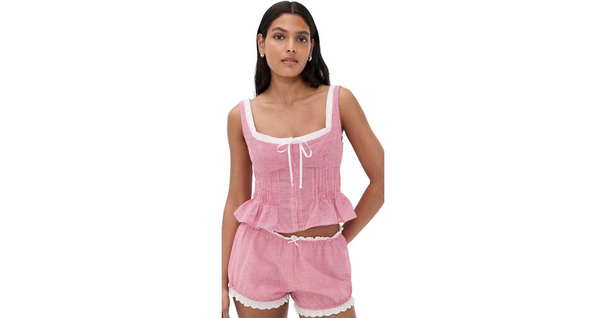 Nia Lemon Top in Pink | Lyst