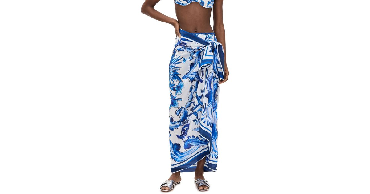 FARM Rio Garden Tiles Panneaux Coverup in Blue | Lyst
