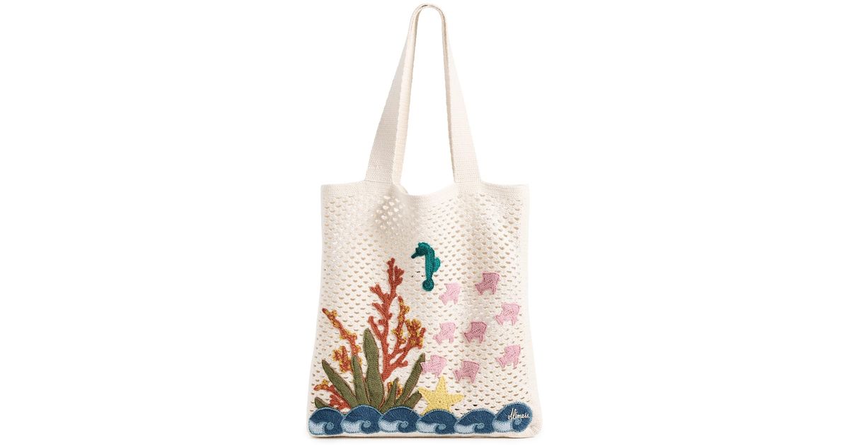 ALÉMAIS Splash Crochet Tote in White | Lyst