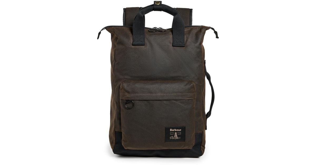 Barbour Field Wax Backpack in Black for Men | Lyst