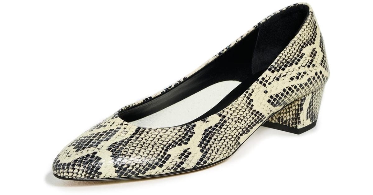 Aeyde Helia Snake Print Calf Leather Heels in Black | Lyst