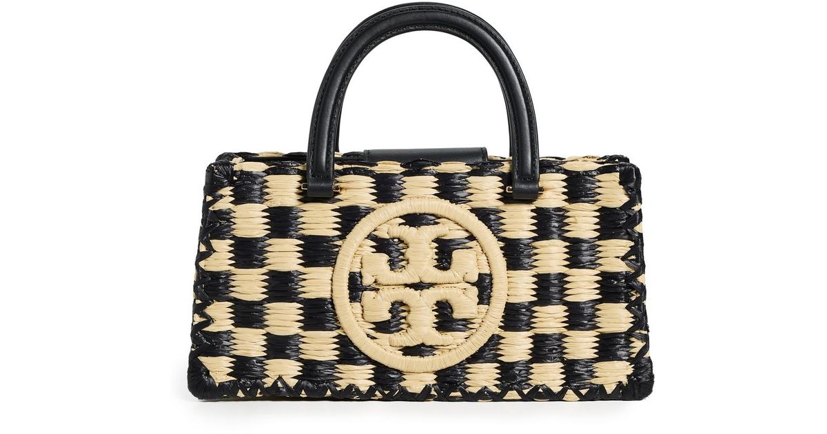 Tory Burch Ella Hand Crocheted Top Handle Bag in Black | Lyst