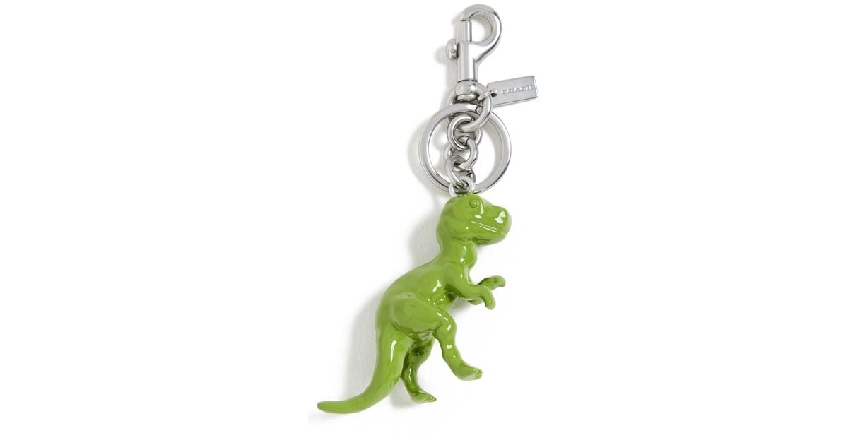 COACH T-Rex Bag Charm Key Chain in White | Lyst