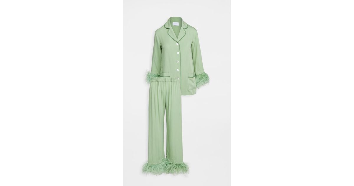 Sleeper Party Pajama Set in Green | Lyst