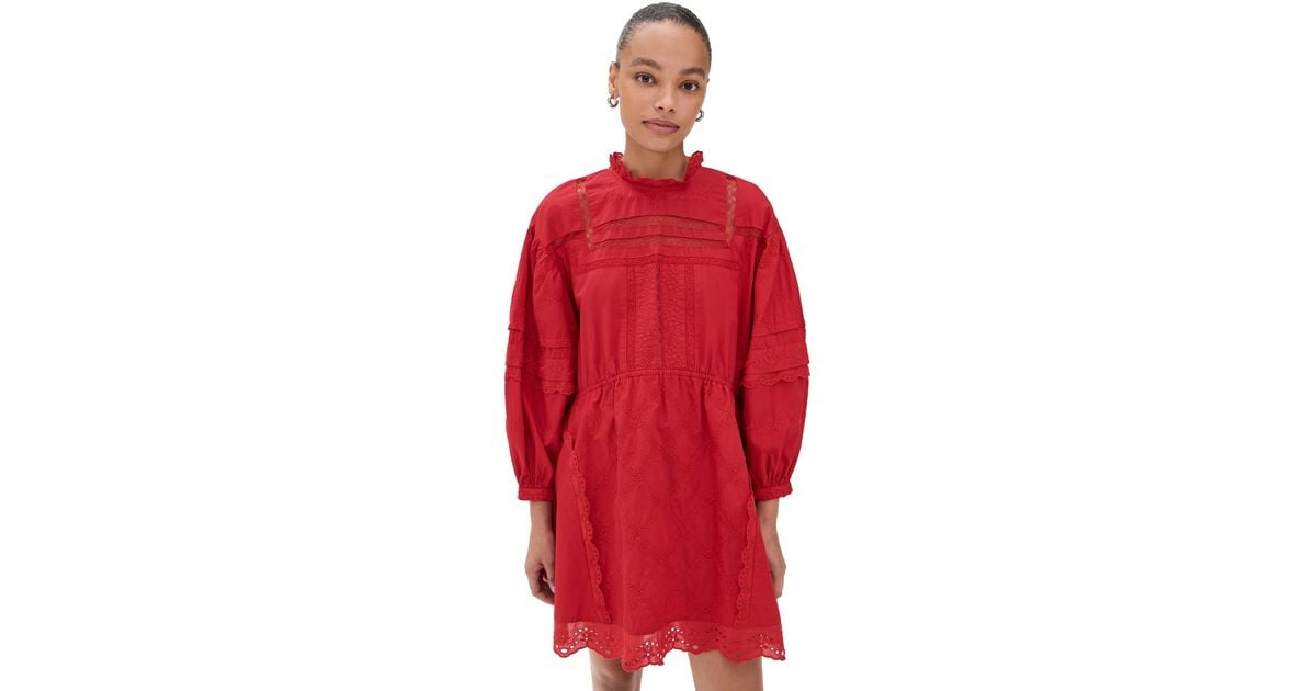 Damson Madder Clancy Mini Dress in Red | Lyst