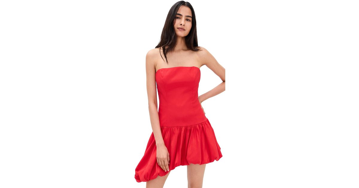 Bardot Alyna Strapless Mini Dress in Red | Lyst