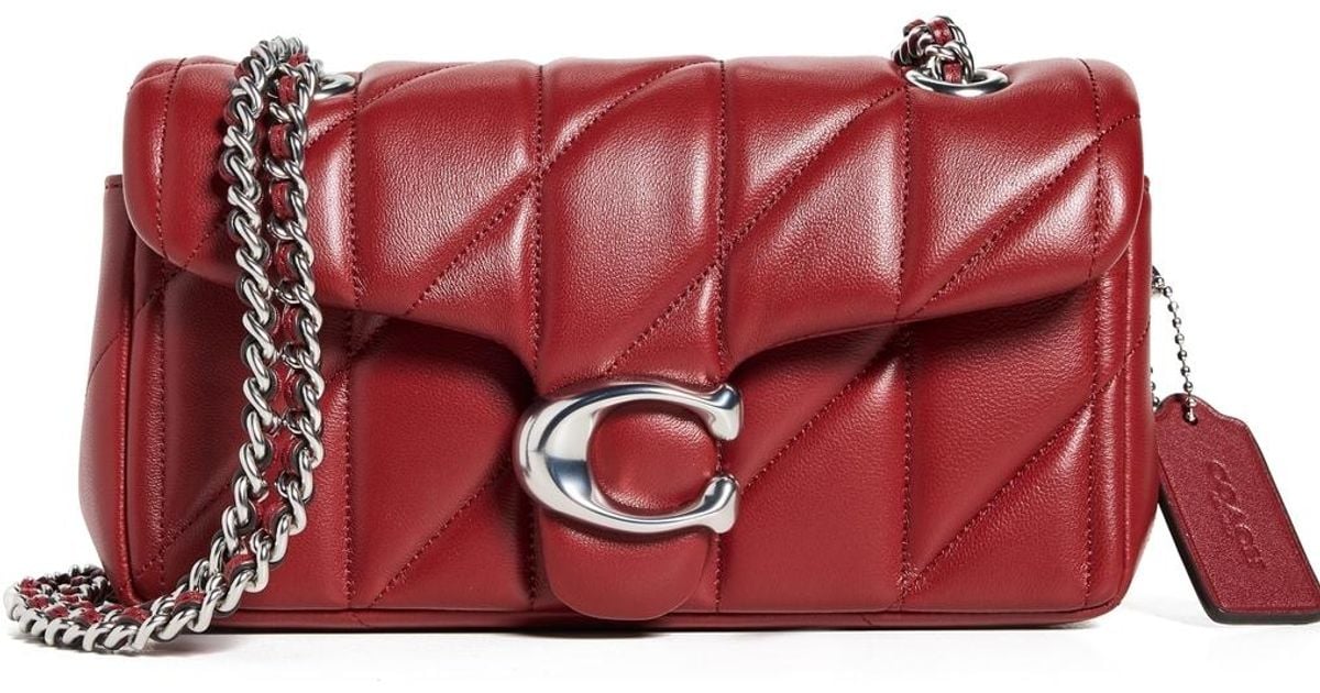 COACH Quilted Tabby Shoulder Bag 20 With Chain in Red | Lyst